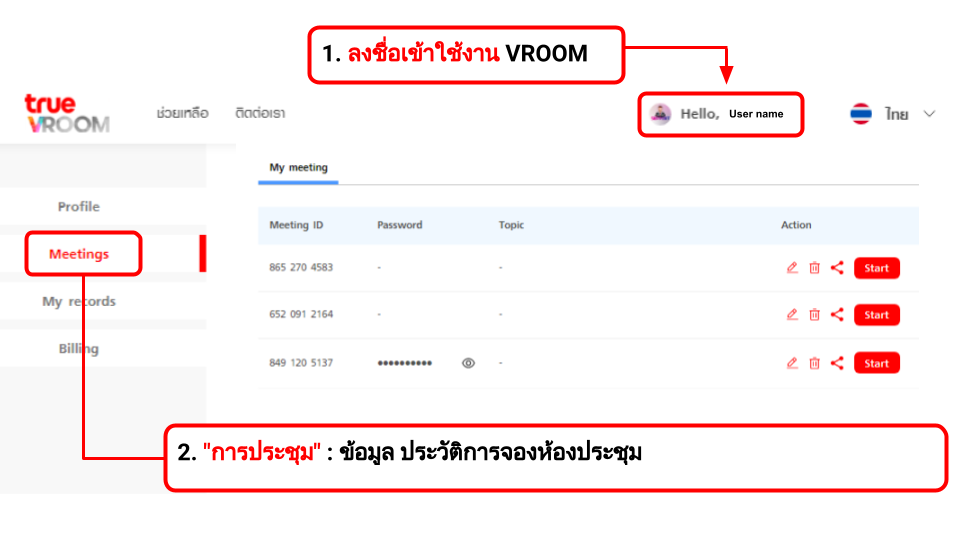 หน้าต่างควบคุมระบบ VROOM – VROOM Help
